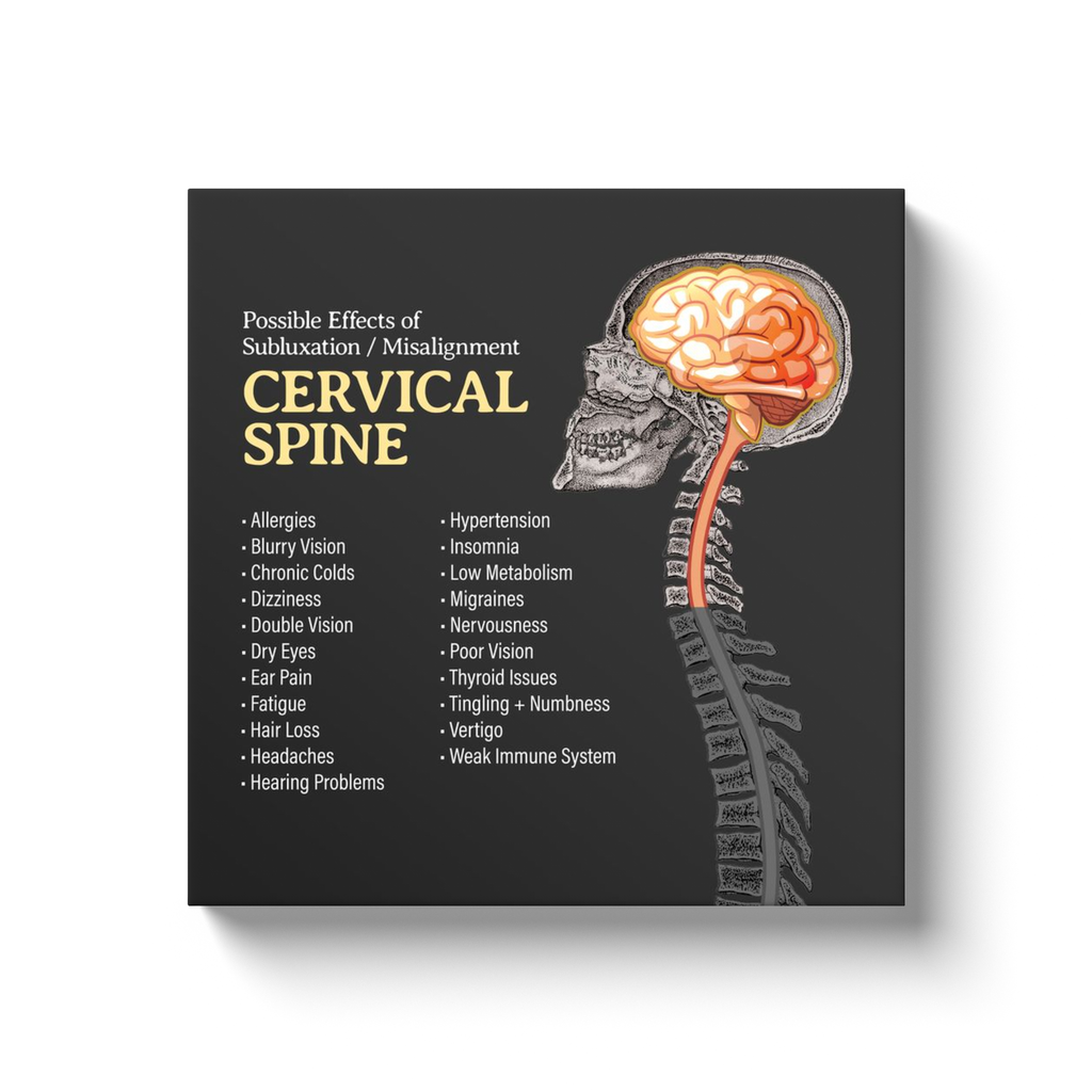 Chiropractic Poster: Cervical Spine Symptoms Canvas Wrap – MyChiroPractice